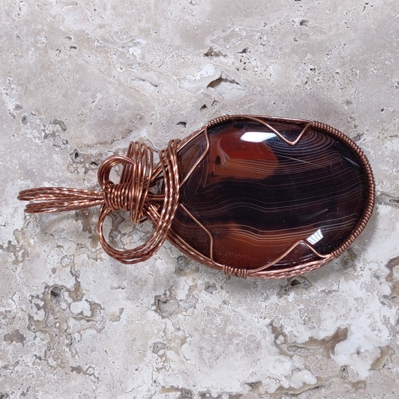 Artisan Crafted | Jewelry | Copper Wire Wrapped Stone Pendant | Poshmark